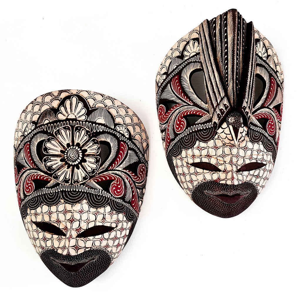 Hand Carved Hand Painted Batik Mask - Decorative Wall Art Perfect gift ...